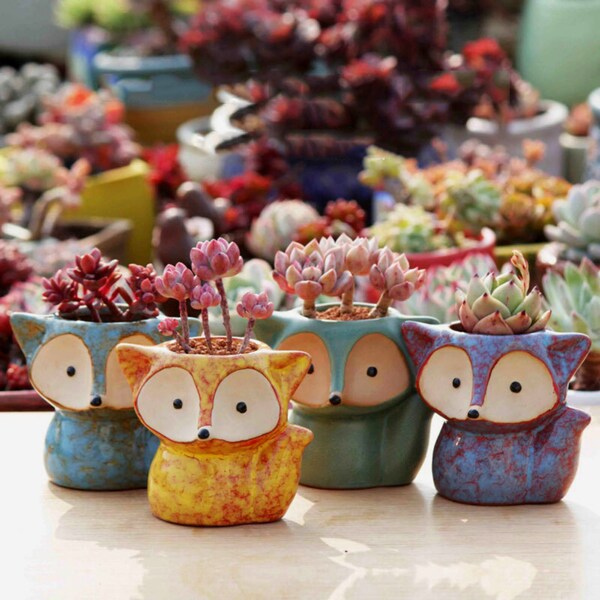 Fox Flower Pot - Etsy