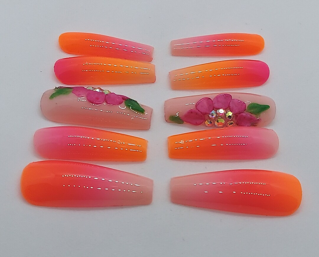 Tropical Nails French Nails Beach Hawaiian Bahamas Vacation Bridal ...