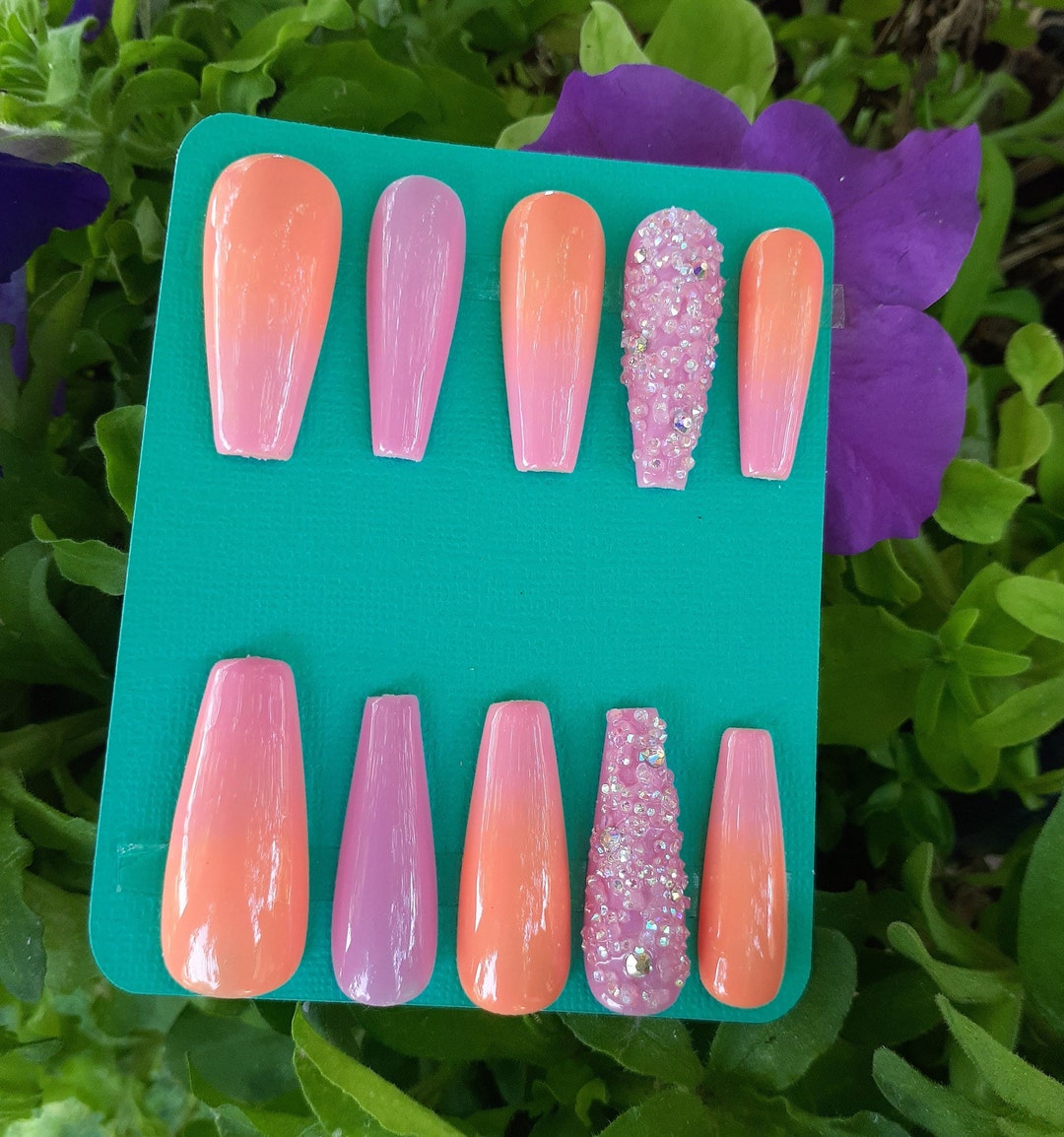Pink Nails Orange Pink Pastel Spring Nails Bridemaids Nails for Spring ...