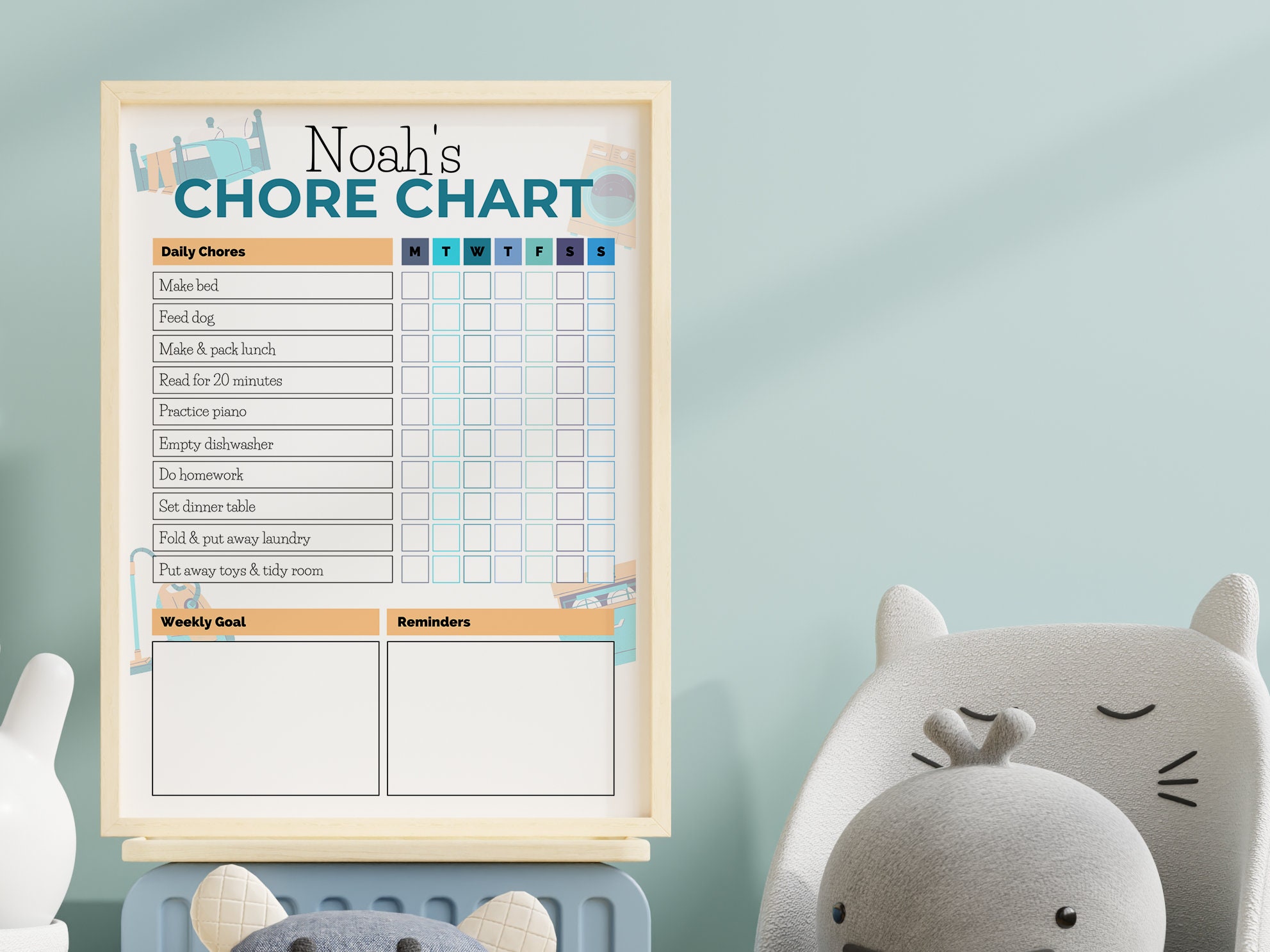 Kids Chore Chart | Editable Chore Chart Printable | Children's ...