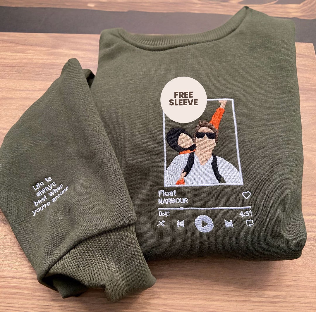 Customizable Song Album Cover Sweatshirt, Portrait Embroidered, Album ...