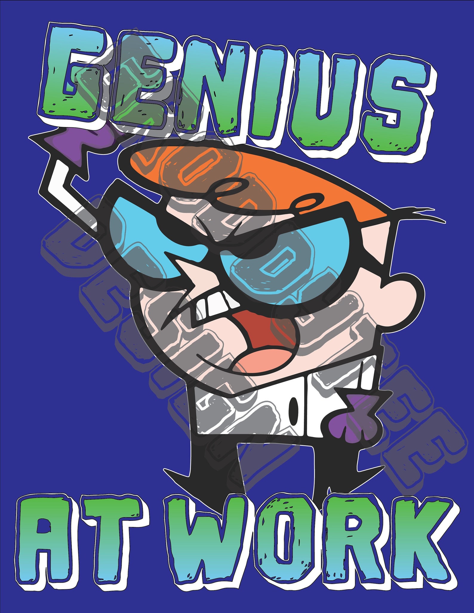Genius at Work- Dexter's Laboratory- 90's Tee Design - Etsy