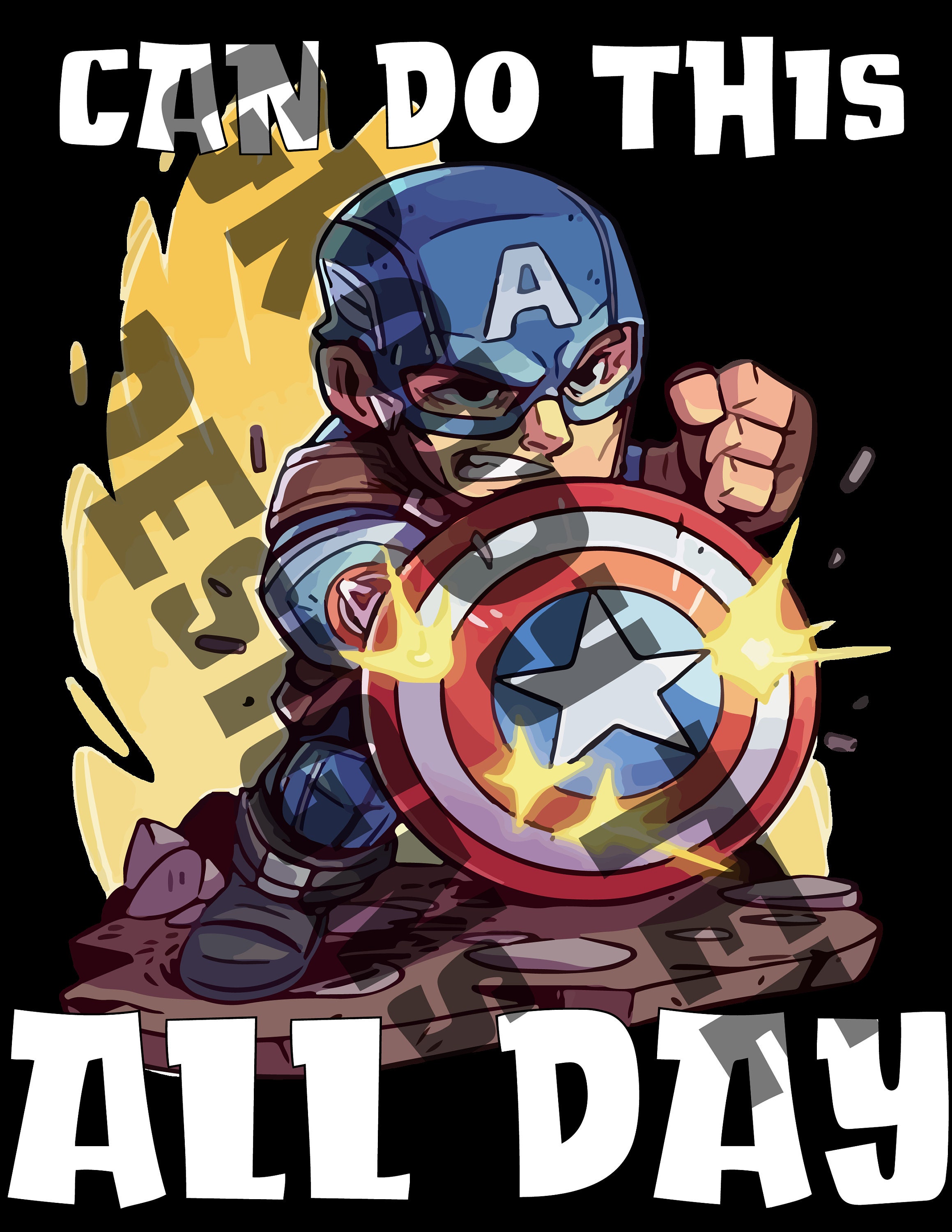 Can Do This All Day Captain America Kids Tee Design PNG 8.5x 11 - Etsy