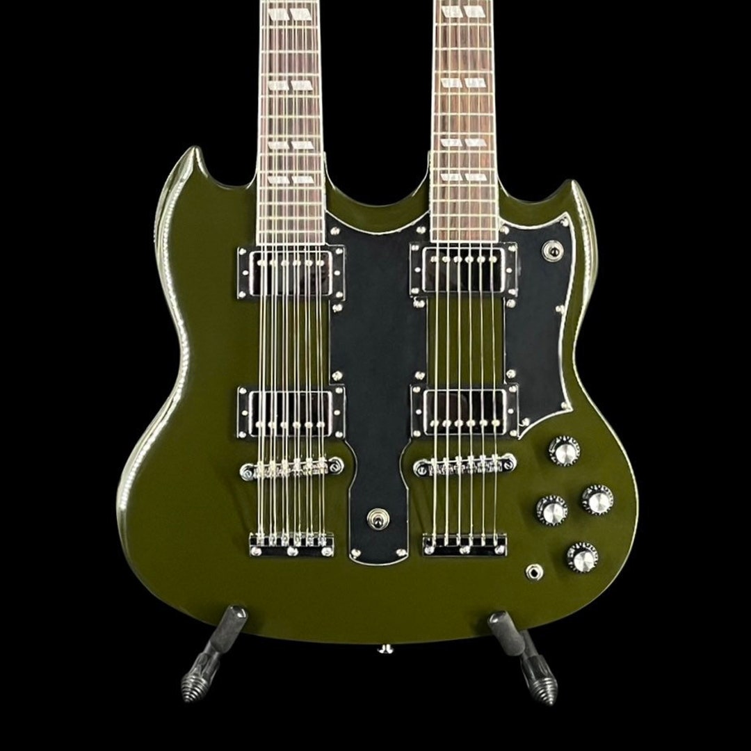 Double Neck 12/6 Olive Electric Guitar - Etsy