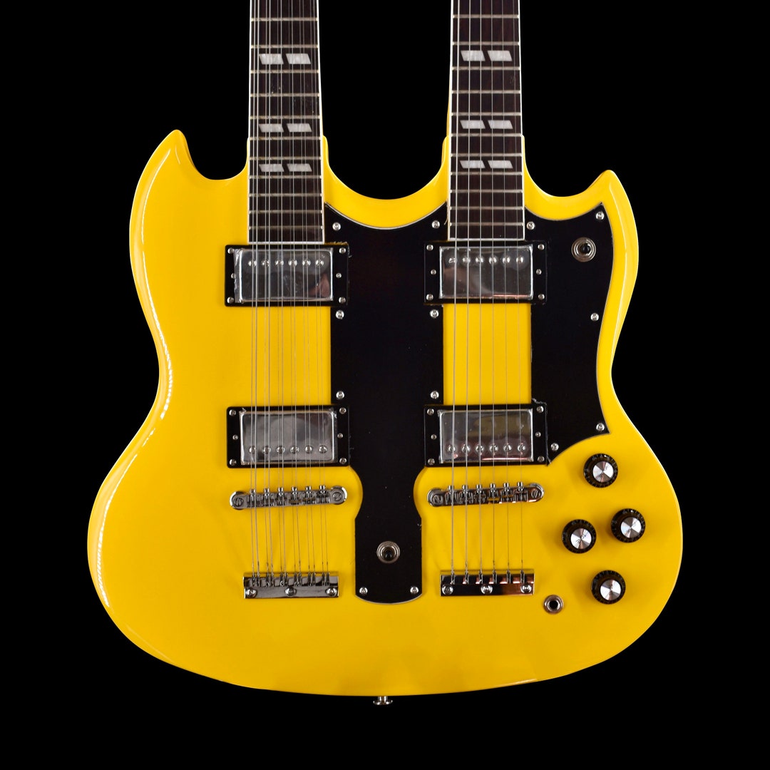 Double Neck 12/6 Bahama Yellow Electric Guitar - Etsy