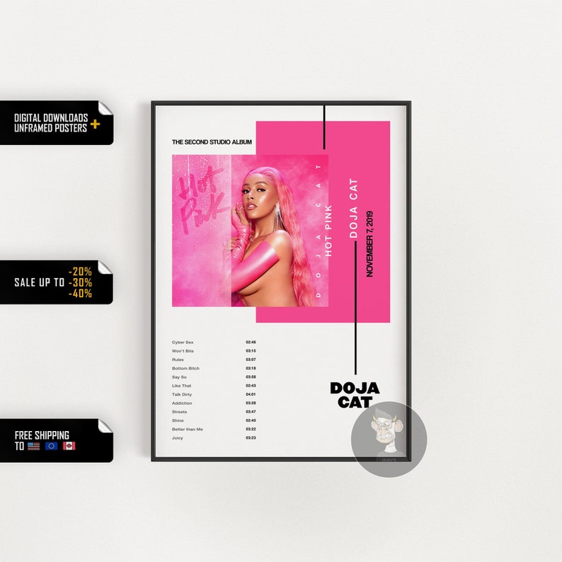 Doja Cat Hot Pink Album Cover Poster Etsy