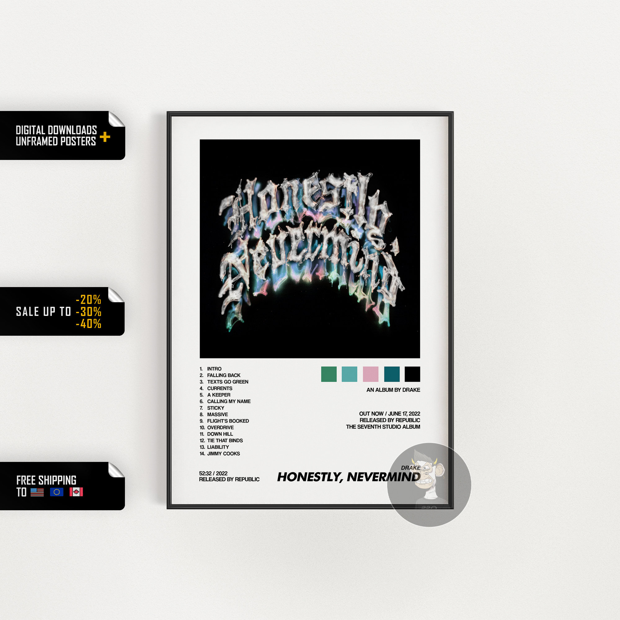 Drake Honestly Nevermind Album Cover Poster Create Your - Etsy Canada