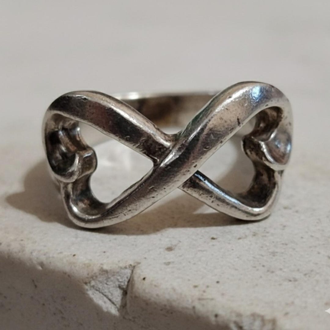 Vintage Sterling Silver Infinity Heart Ring (925) - Etsy