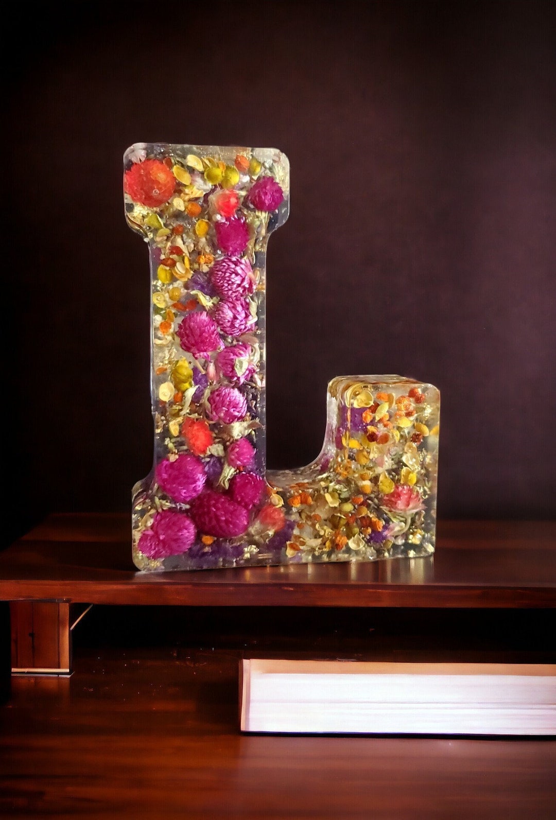 Custom Epoxy Resin Letter Handcrafted Dried Flowers Decor Boho ...