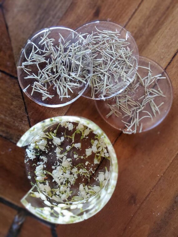 Custom Coasters Epoxy Resin Clear or Color Coaster Set - Etsy