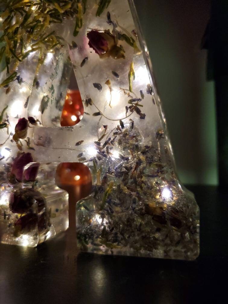 Custom LED Light Epoxy Resin Letter Dried Flowers Decor - Etsy