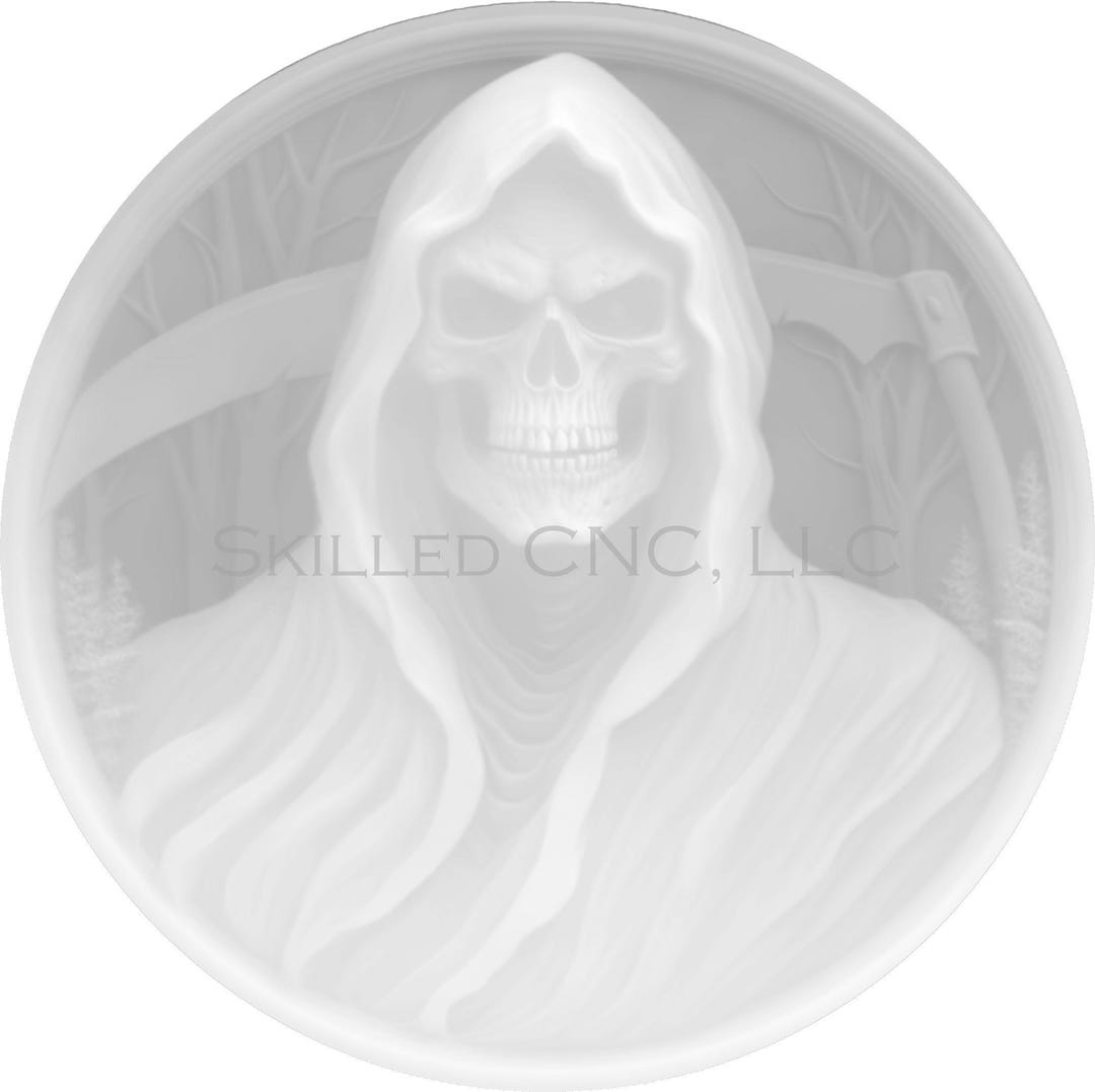 3D Grim Reaper Coin Depth Map - Etsy