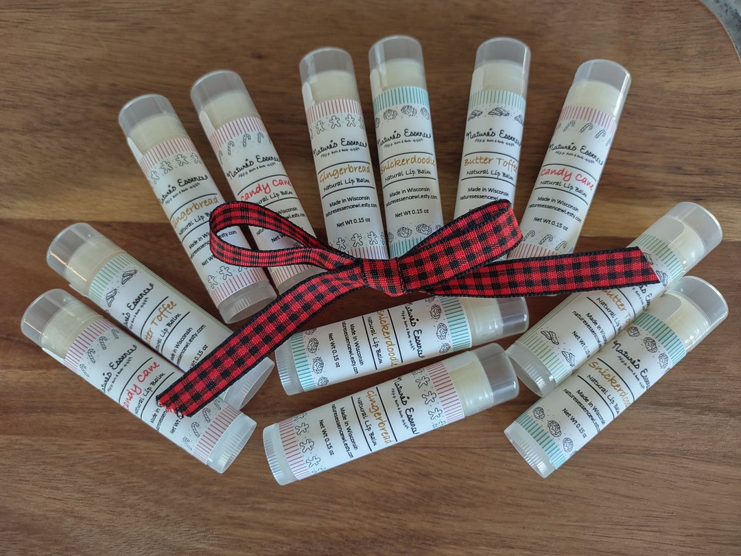 Holiday Lip Balms natural Lip Balm, Beeswax Lip Balm, Christmas Lip ...