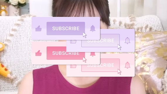 2 Animated Pastel Subscribe Buttons for Youtube With Sound | Etsy