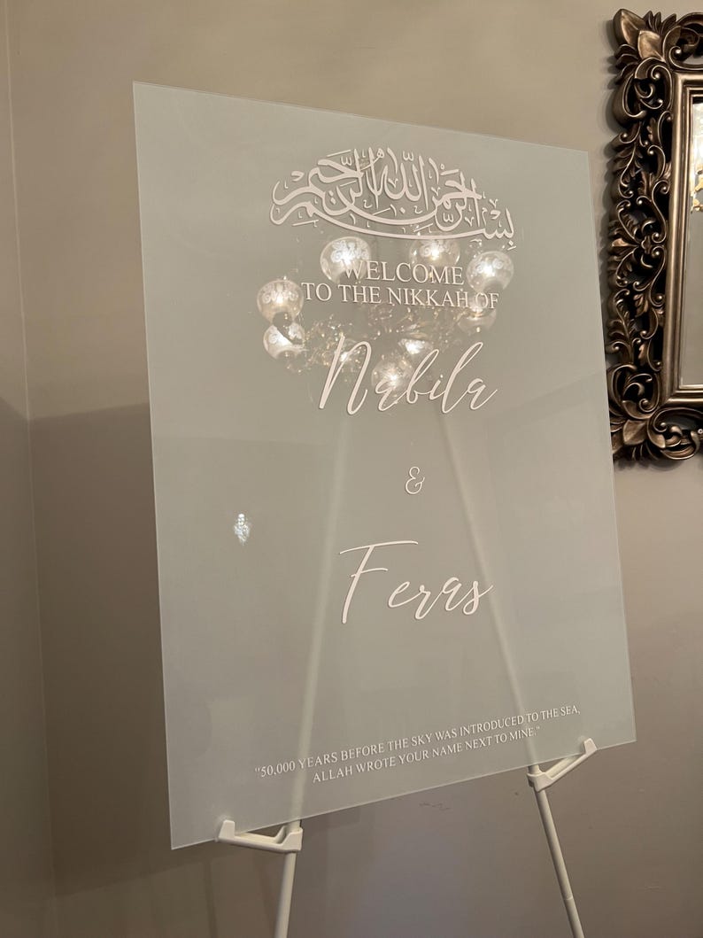 Frosted Acrylic Wedding Welcome Sign | Custom Signage | Wedding Sign ...