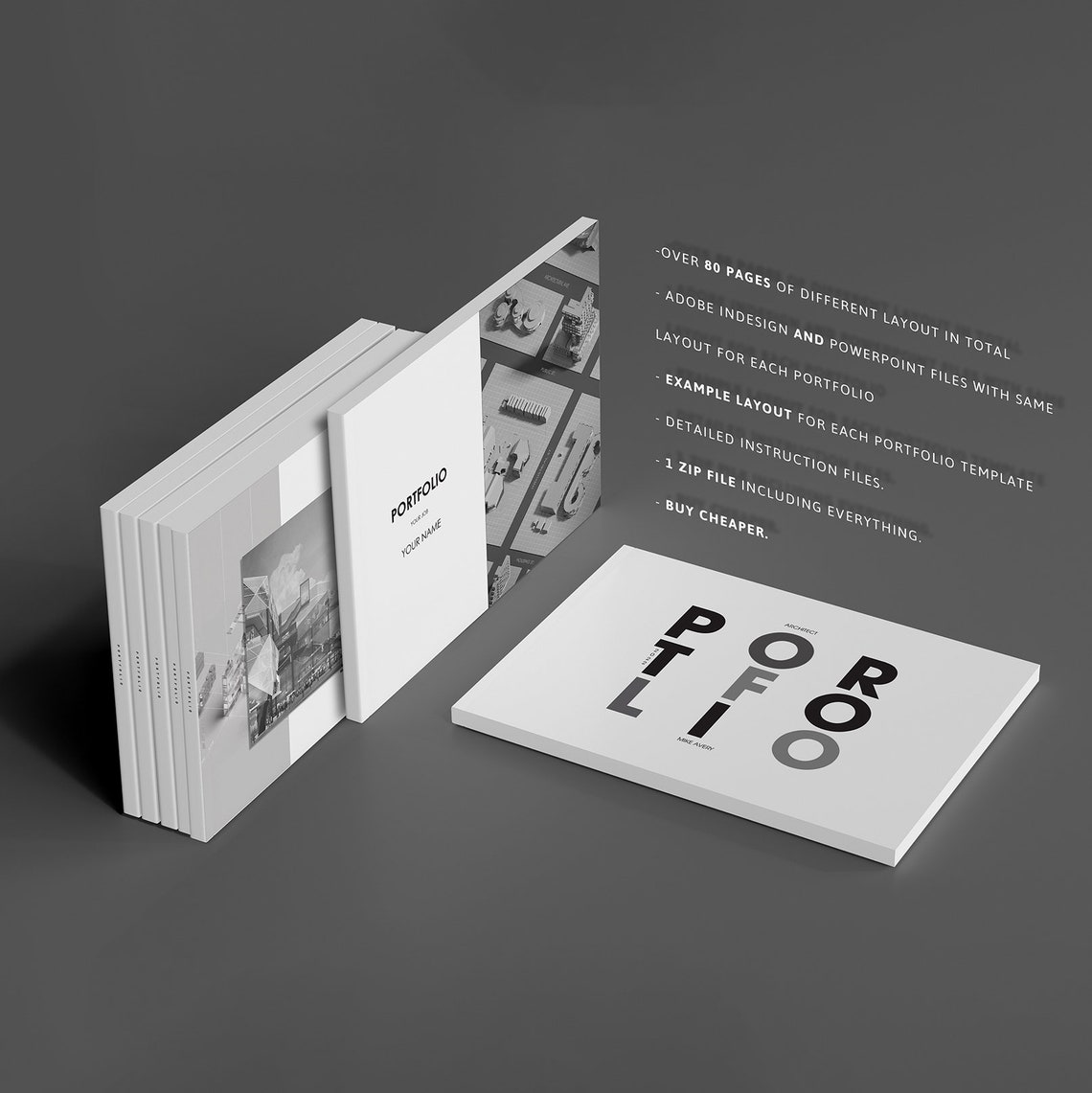 Architecture Portfolio Bundle grayscale Edition Interior Design ...