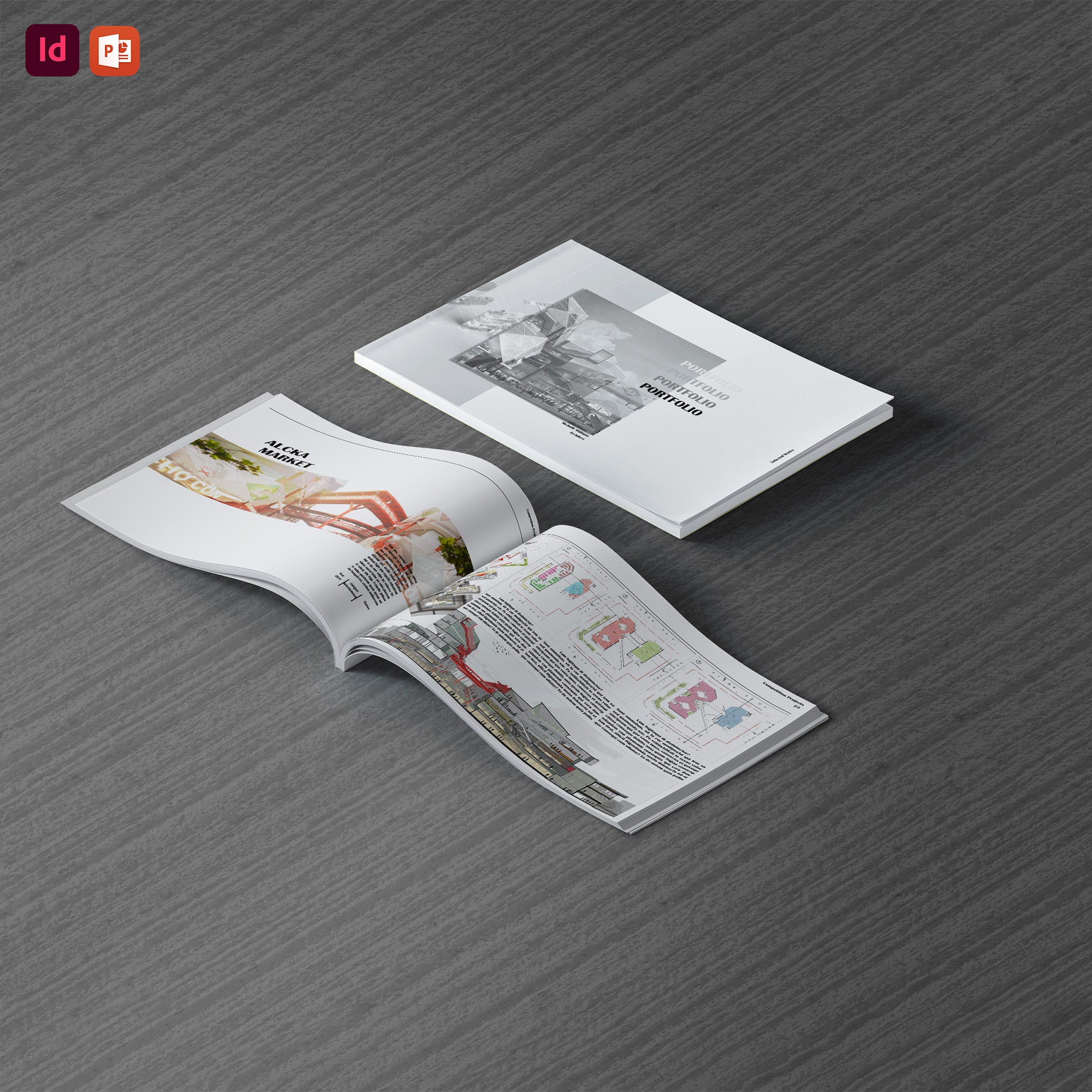 Architecture Portfolio Template: Grayscale Edition Vol.3 (indesign ...