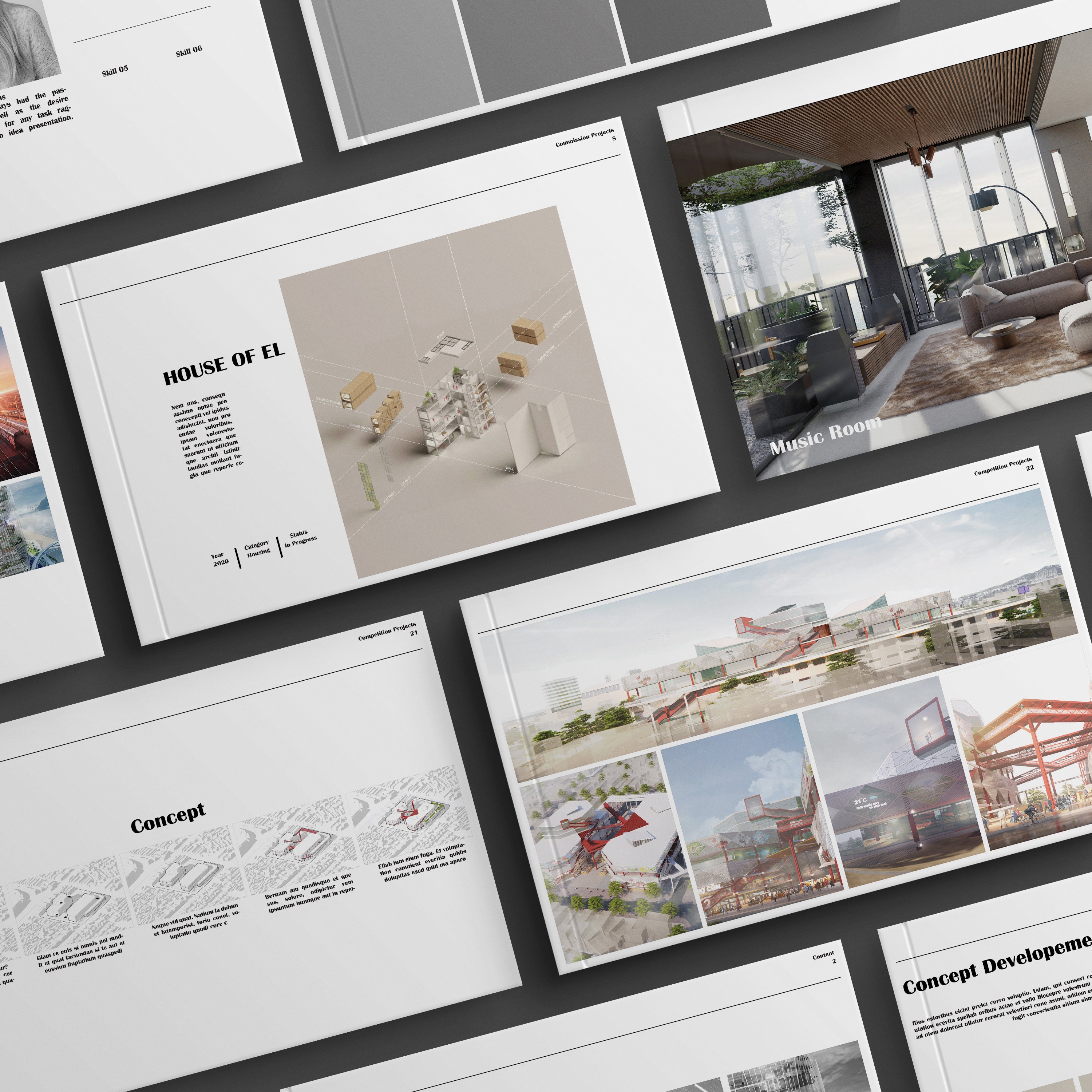 Architecture Portfolio Template: Grayscale Edition Vol.3 (canva ...