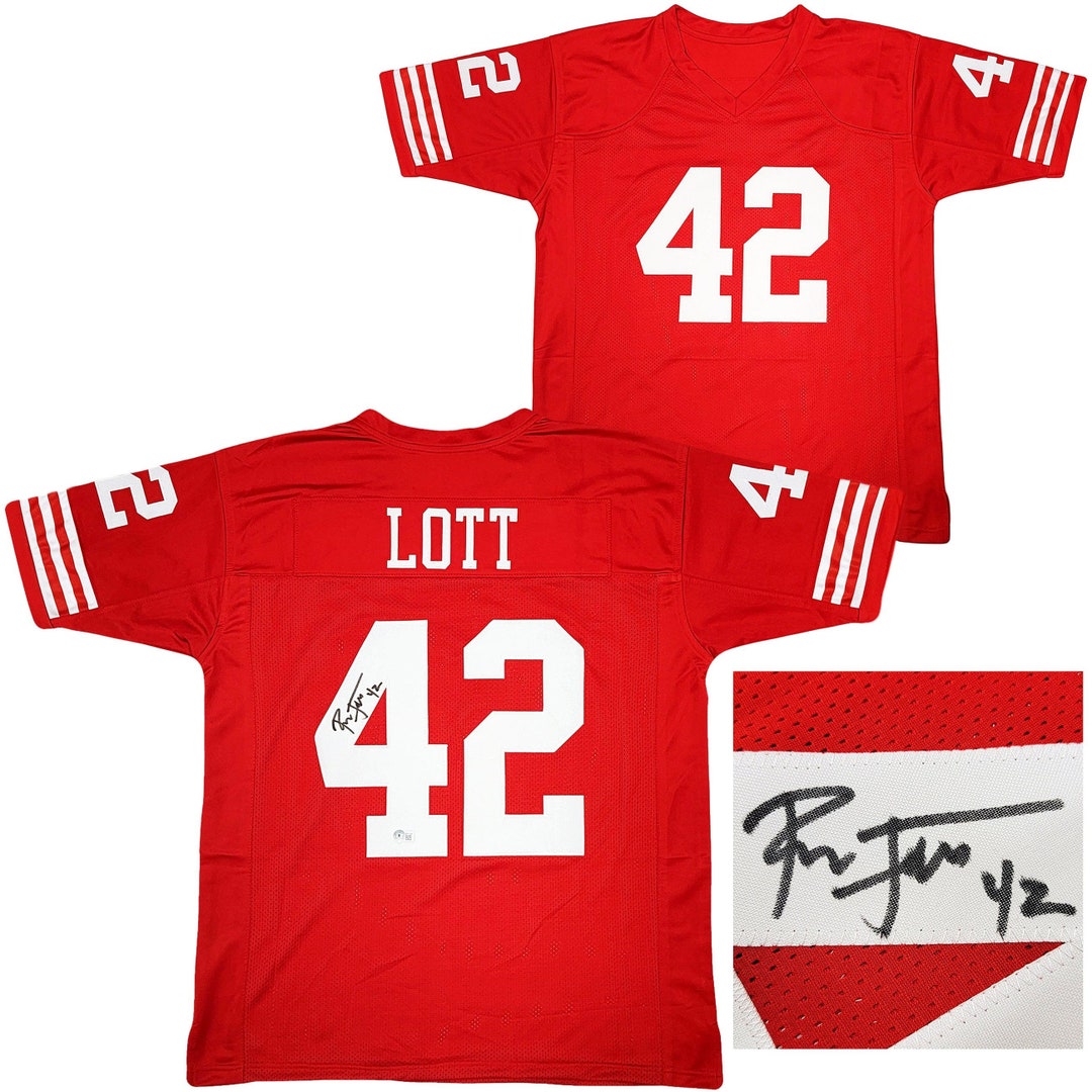 San Francisco 49ers Ronnie Lott Autographed Red Jersey Beckett - Etsy