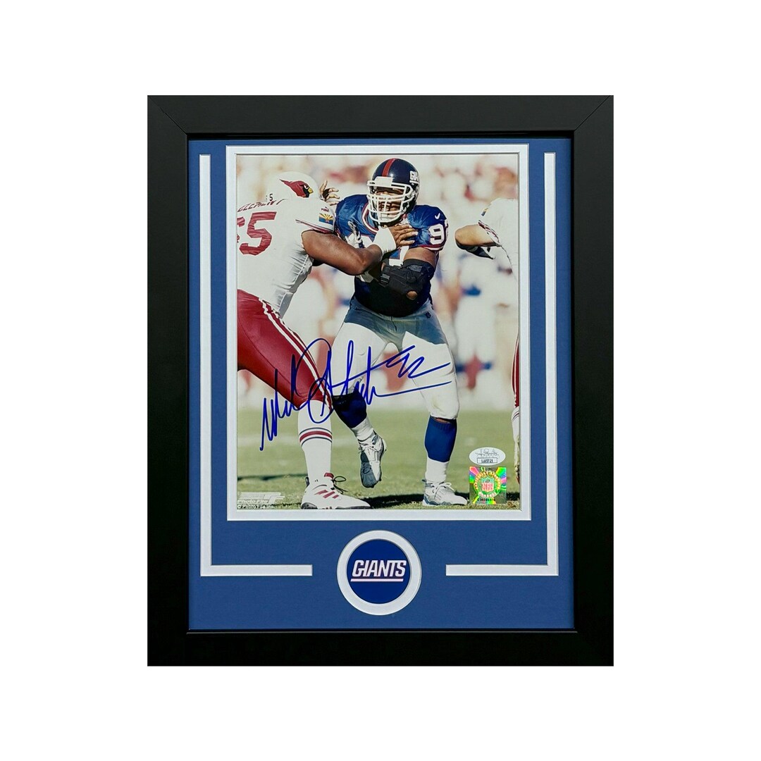 Michael Strahan Hand Signed & Framed New York Giants 8x10 Football ...