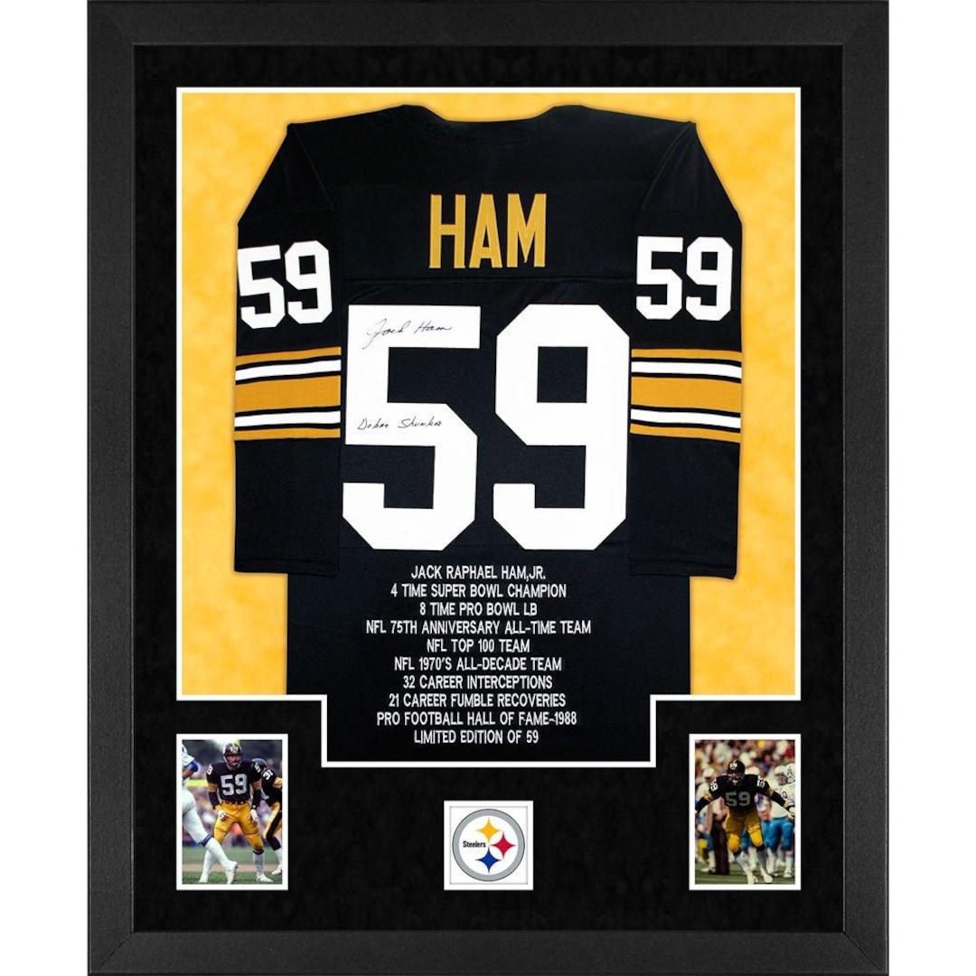 Jack Ham Signed Inscribed Dobre Shunka Pittsburgh Double-suede Vertical ...