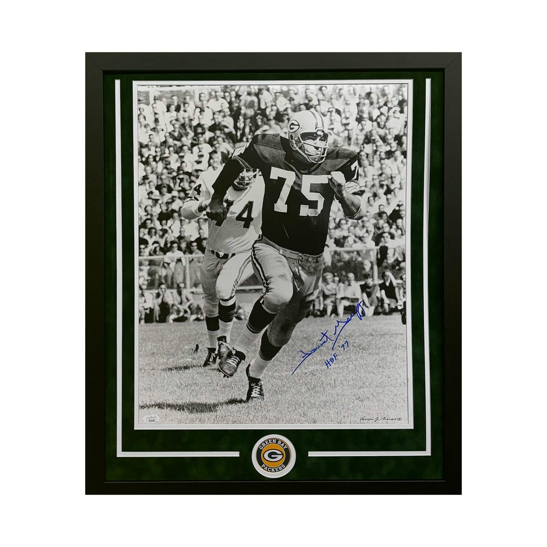 Forest Gregg HOF 77 B&W Hand Signed Framed Packers 16x20 Football Photo ...