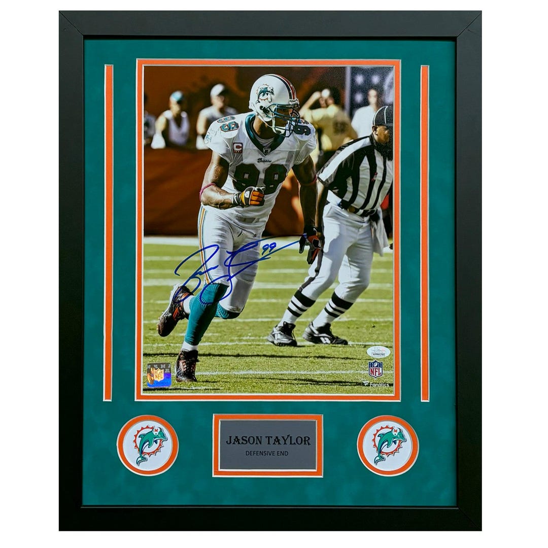 Jason Taylor Hand Signed & Framed Miami Dolphins 11x14 Photo (JSA) - Etsy
