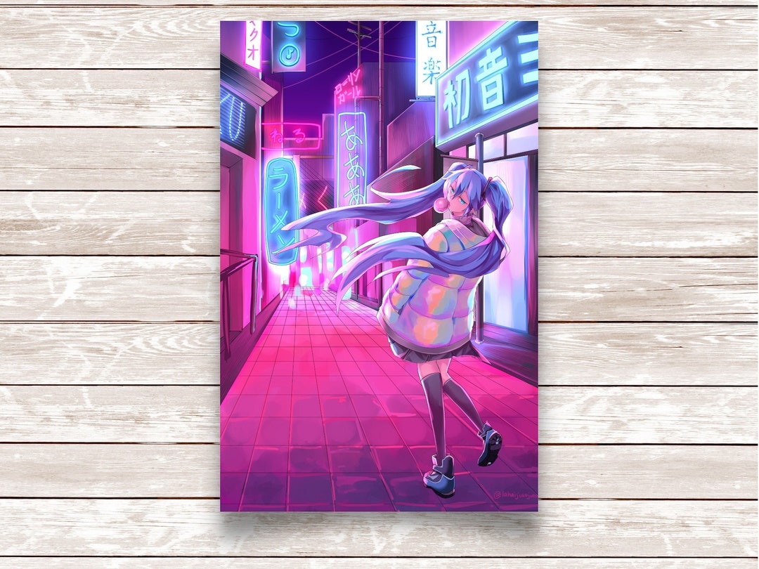 Miku Vocaloid Poster Print Hatsune Miku Vocaloid Idol Anime Japanese ...