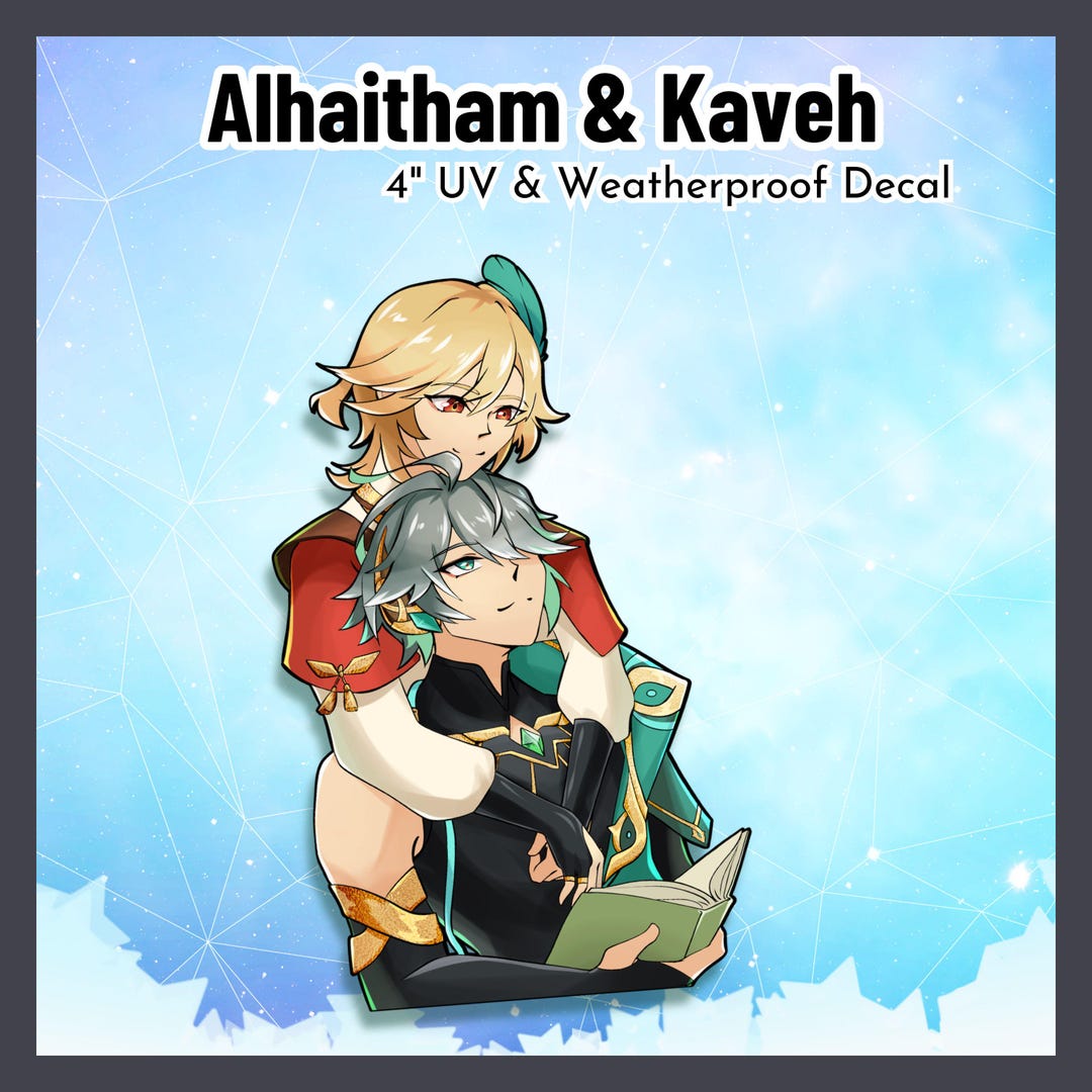 Alhaitham X Kaveh UV Weatherproof Decal Genshin Impact Waterproof ...