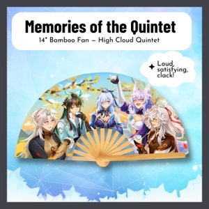 Memories of the Quintet HSR 14 Inch Bamboo Fan Honkai Star Rail ...