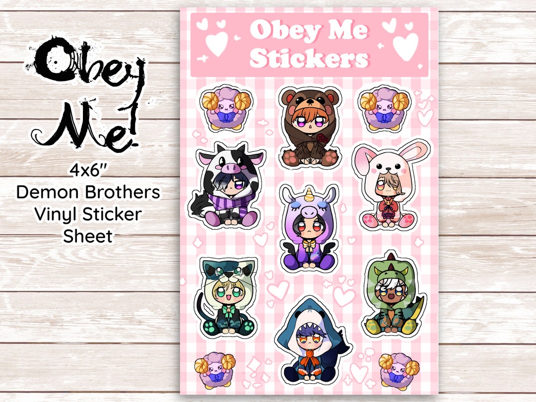 Obey Me Devildom Exclusive Vinyl Sticker Sheet Stationery - Etsy