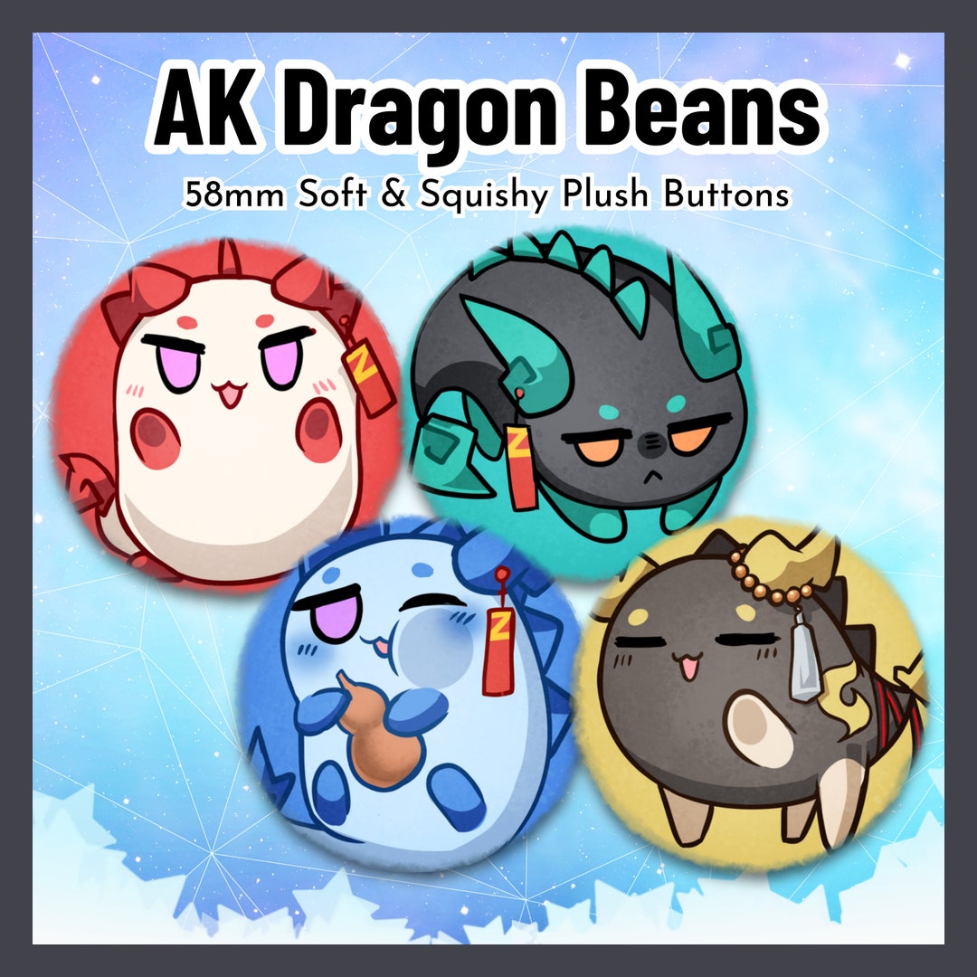 Arknights Dragons Beans Plush Buttons Chongyue Nian Dusk Ling Soft ...