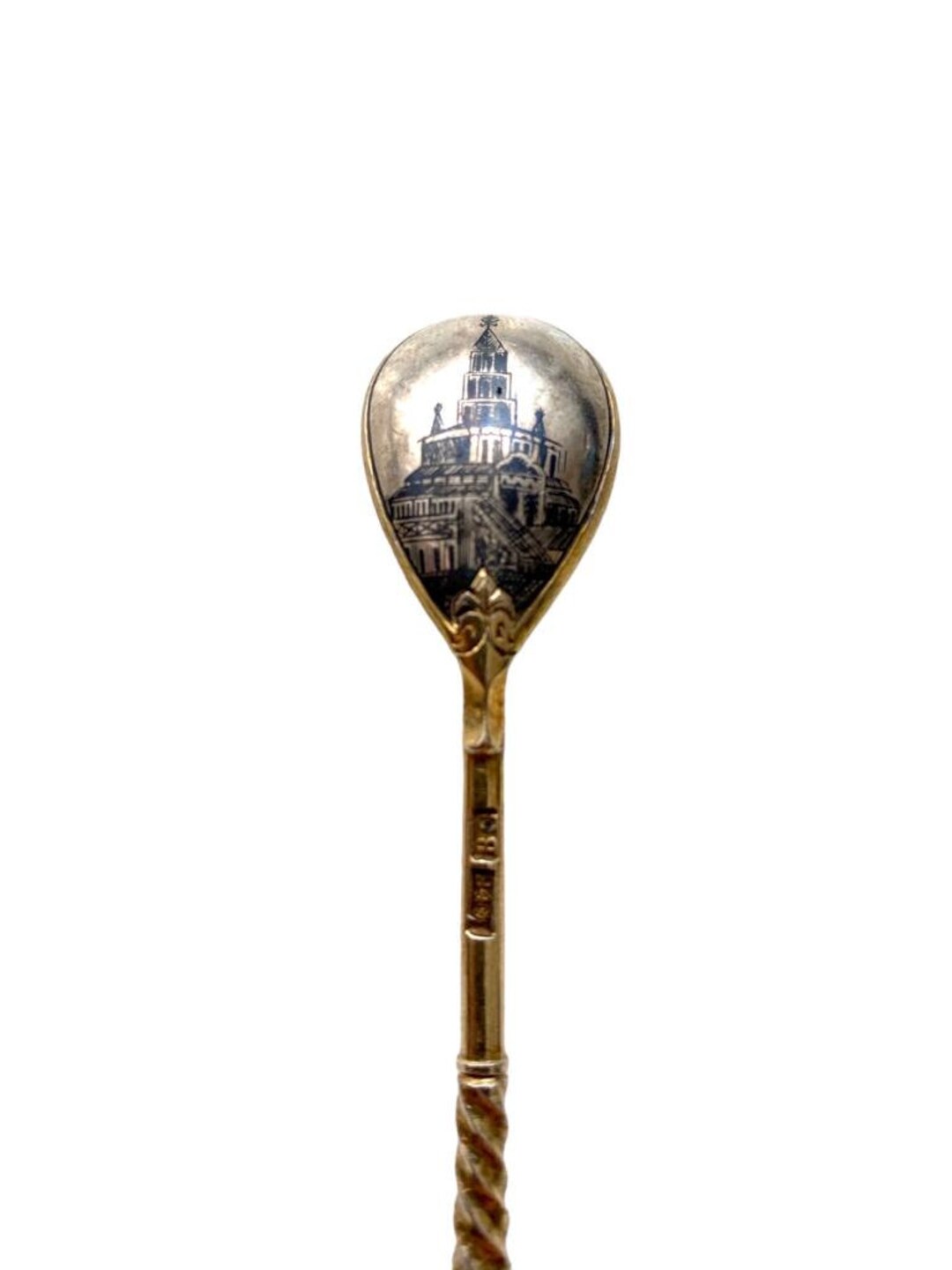 Antique Russian Salt Spoon - Imperial Russia Silver and Niello Spoon 84 ...