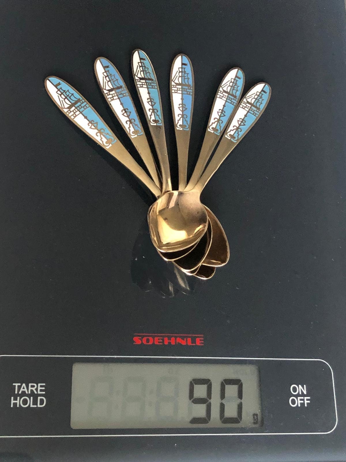 A Wonderful Set of Soviet Silver With Enamel Teaspoons - 875 Silver ...