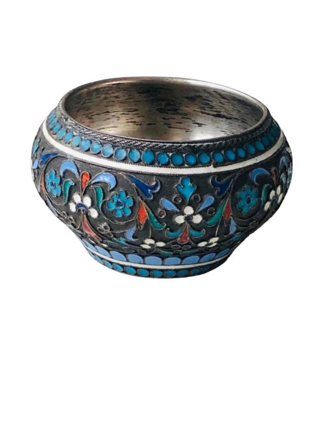 Russian Antique Enamel Silver Salt Cellar 84 Zolotnik A.C 1893 - Total ...