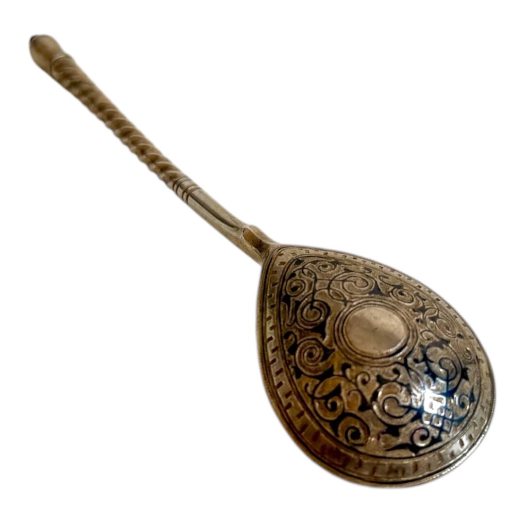 Imperial Russian Silver Niello Spoon 84 Zolotniki Russia Mid 19th ...