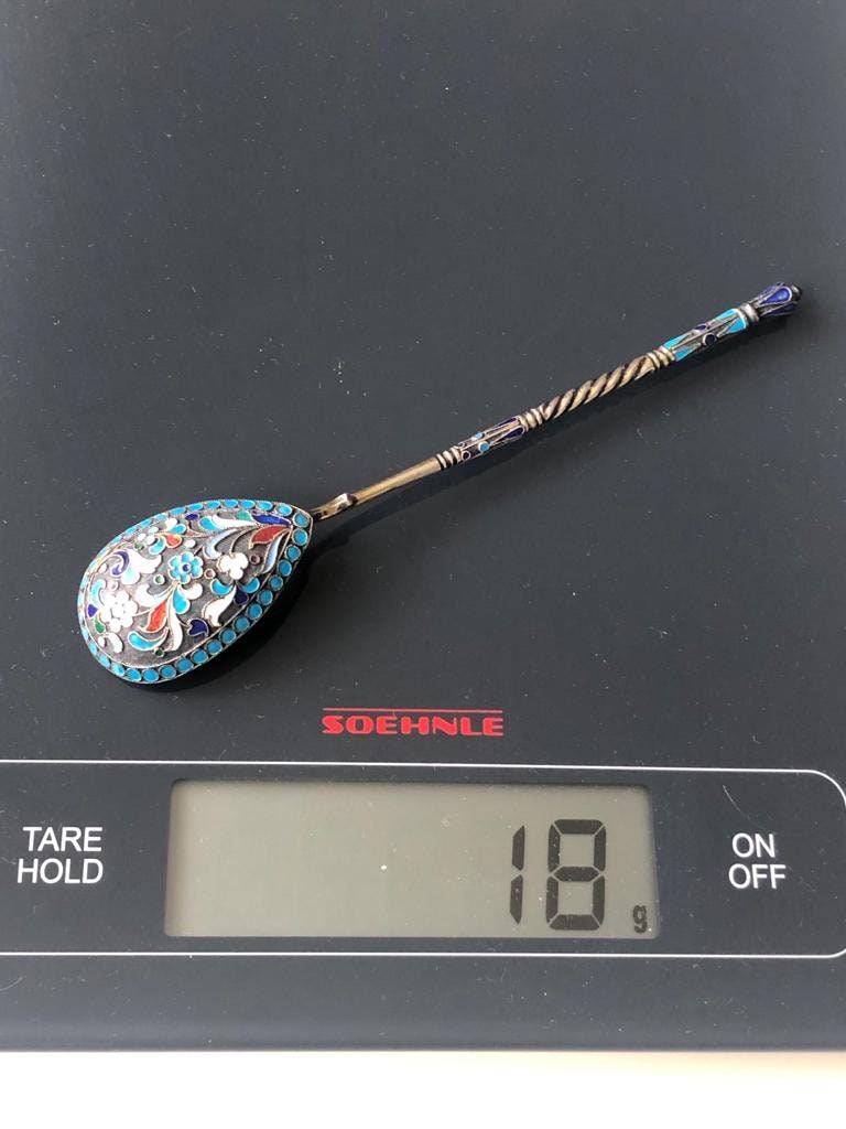 Antique Russian Imperial Solid Silver Caviar Spoon With Enamel - Etsy
