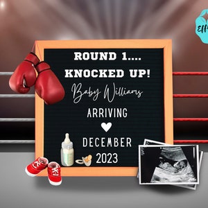 Boxing Digital Pregnancy Announcement | Knocked up | Humor | Great for ...