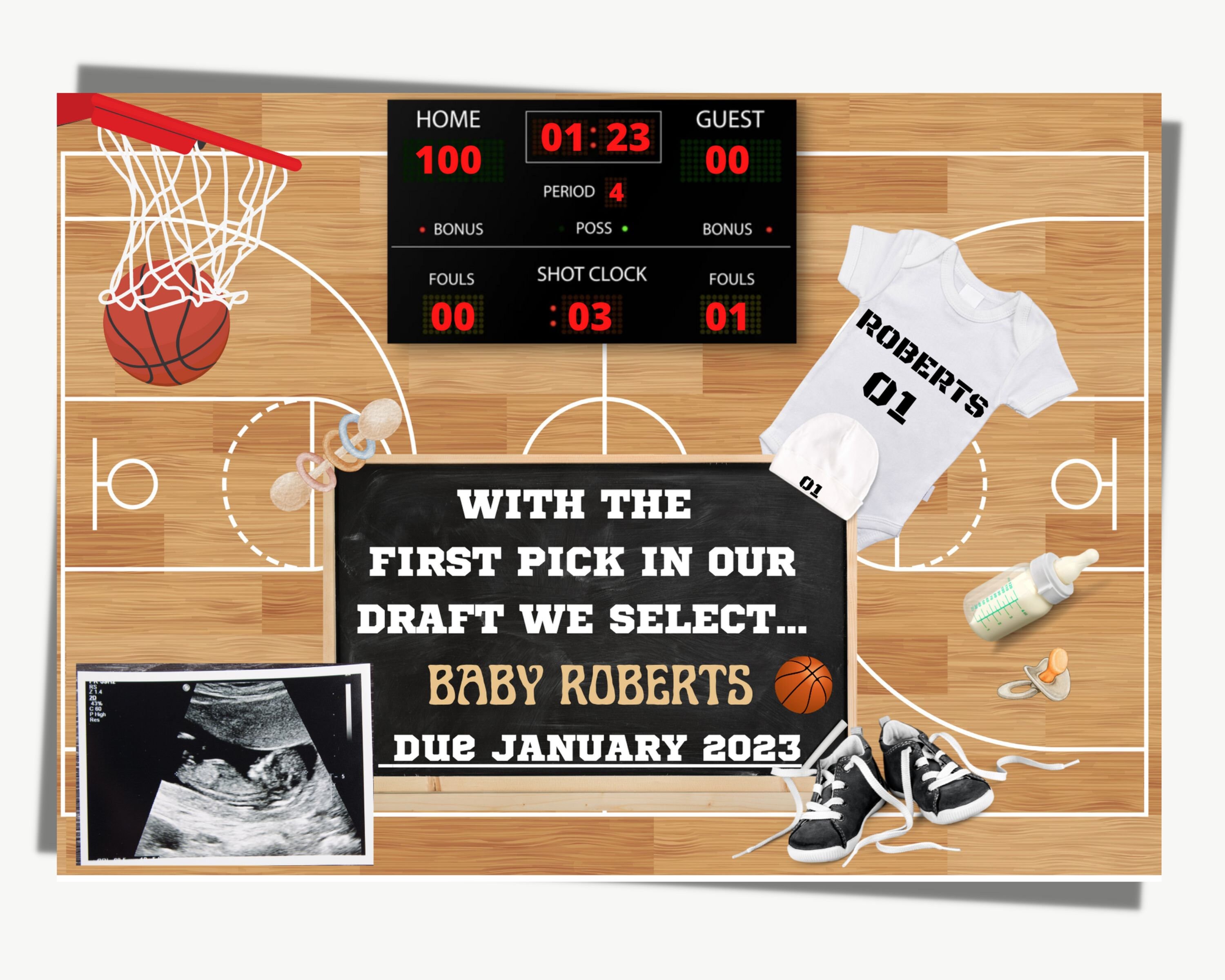 Basketball Draft Pregnancy Announcement First Round Draft Pick Humor ...