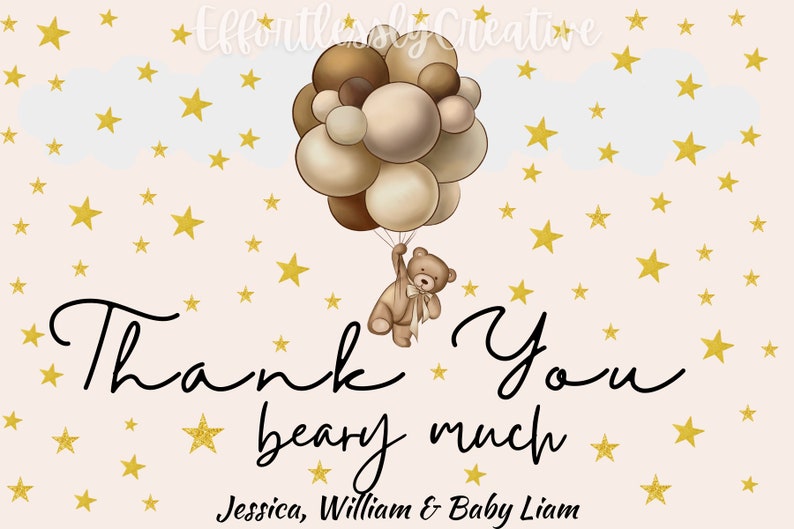 Thank You Beary Much | Thank You Card | Gifts| Gender Neutral | Beige ...