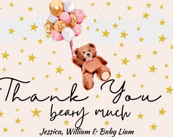 Thank Beary Much Printable - Etsy