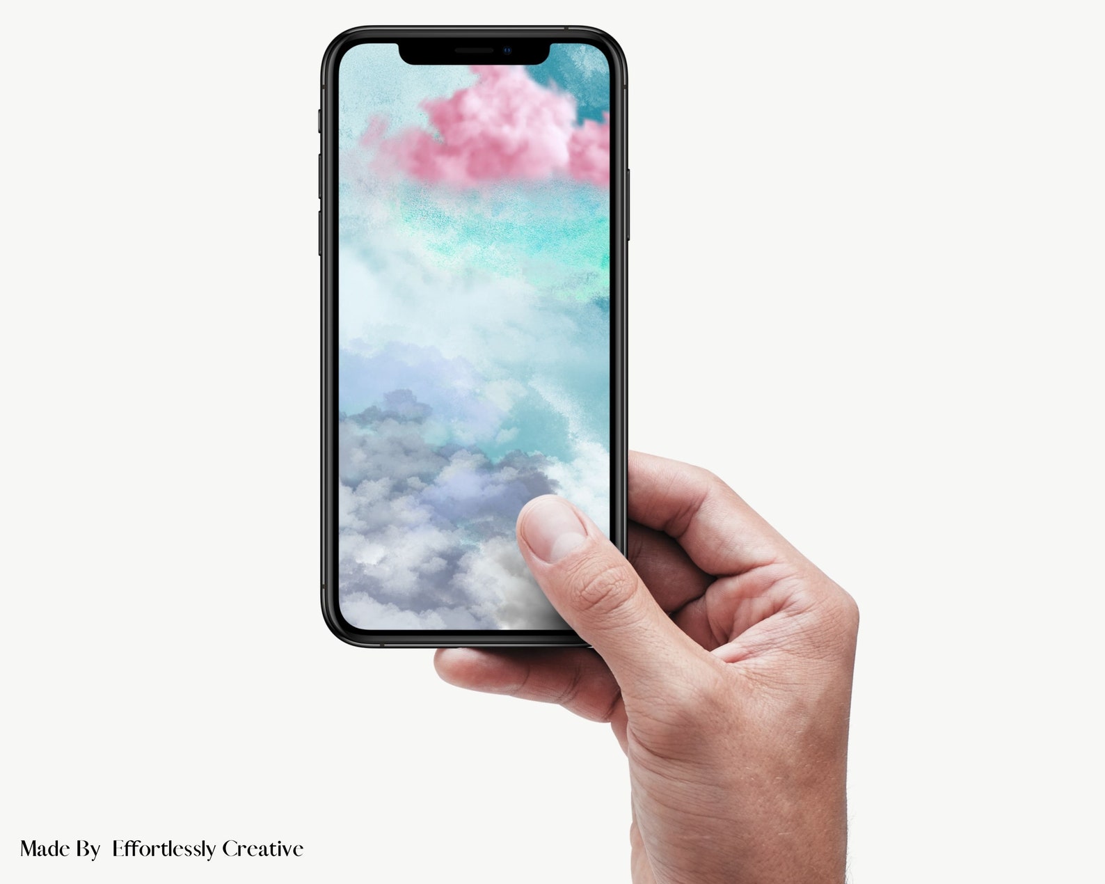 Clouds Phone Background for iPhone / Android , Phone Background Digital ...