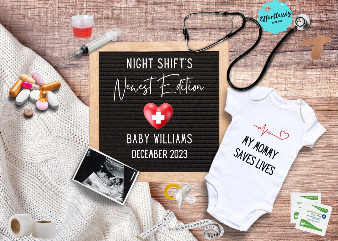 Nurse Digital Pregnancy Announcement | Nurse | Doctor | Healthcare ...