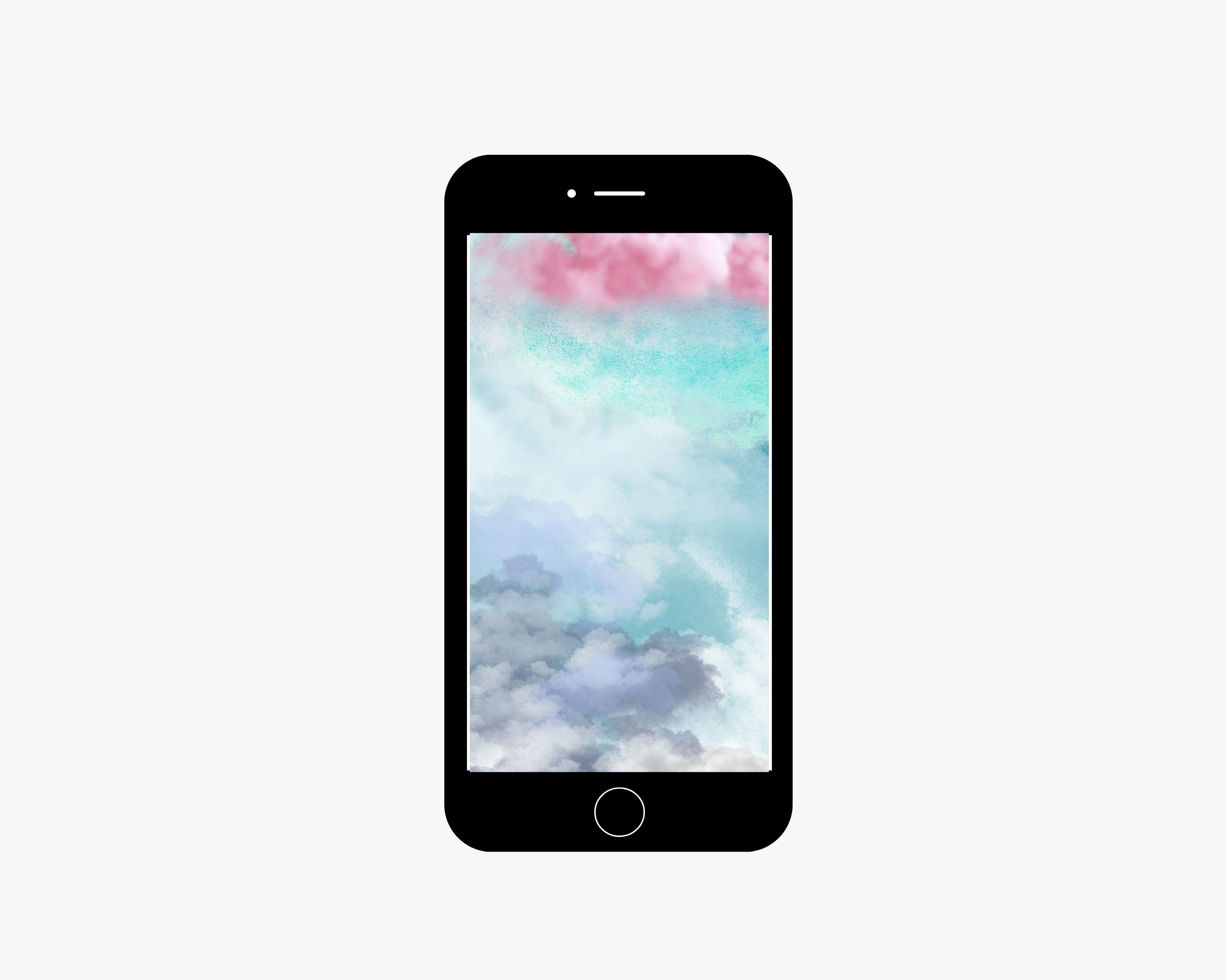 Clouds Phone Background for iPhone / Android , Phone Background Digital ...