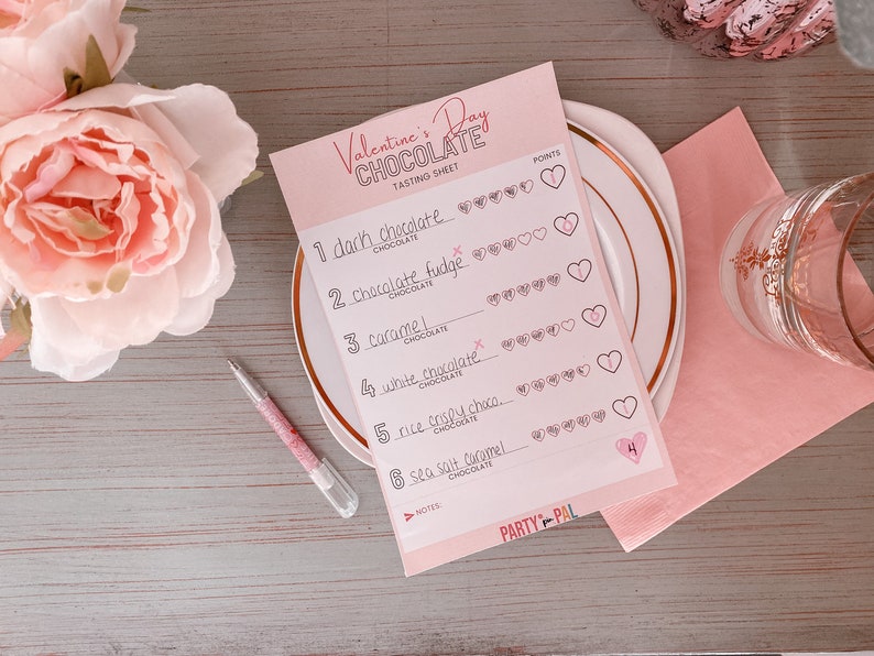 Valentine's Chocolate Tasting Game | Printable Party Activity (digital ...