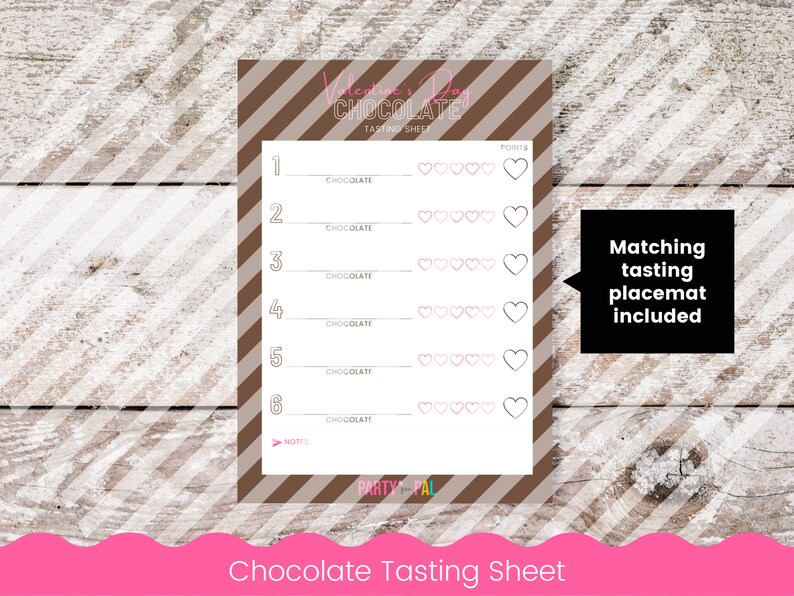 Valentine's Chocolate Tasting Game | Printable Party Activity (digital ...