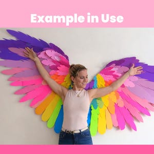 DIY Paper Feather Wings Template | Rainbow Pride Photo Booth (SVG, PDF ...