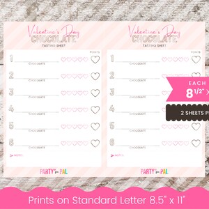 Valentine's Chocolate Tasting Game | Printable Party Activity (digital ...
