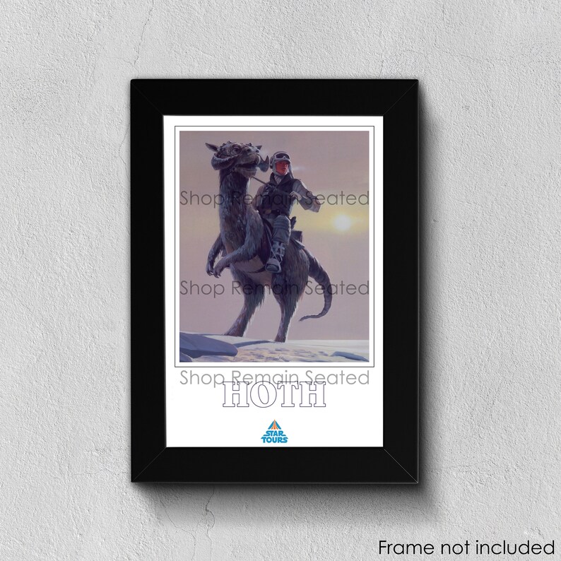 Star Tours Hoth Poster | Luke Skywalker on Tauntaun | Disney Vintage ...