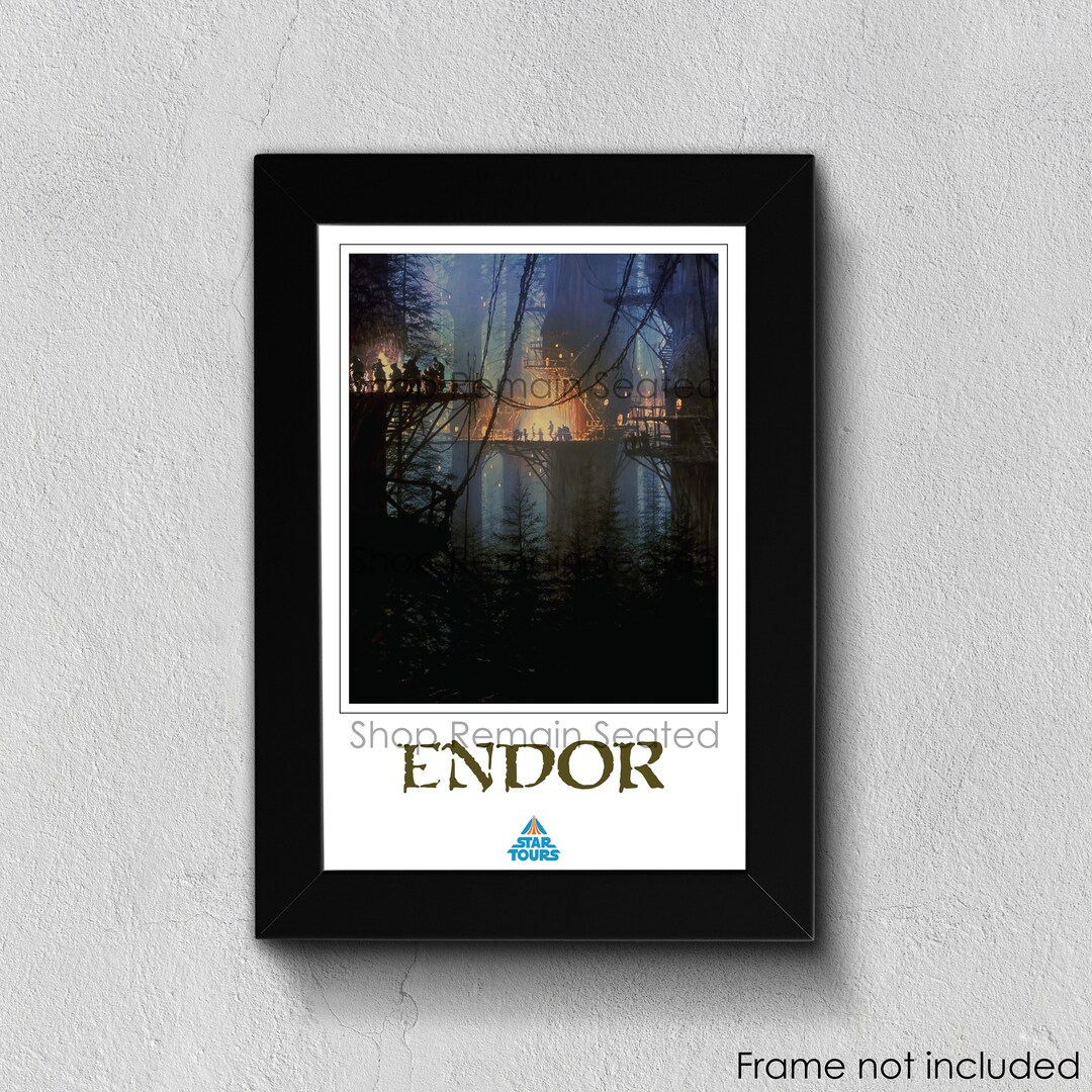 Star Tours Endor Poster | Ewok Village Forest Moon Art | Vintage Disney ...